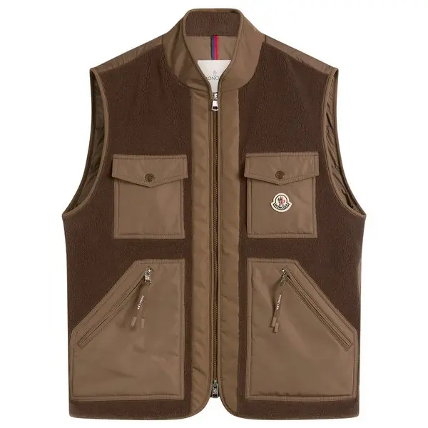 Moncler Karakai Teddy Fleece Vest - Brown