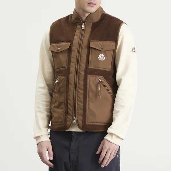 Moncler Karakai Teddy Fleece Vest - Brown
