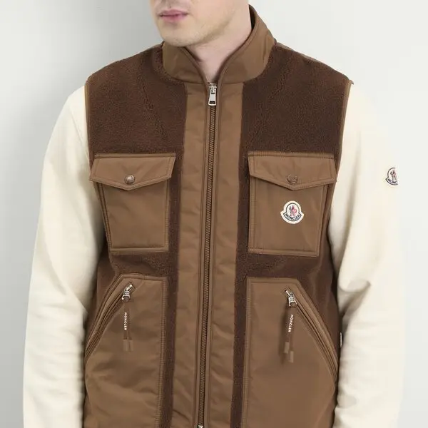 Moncler Karakai Teddy Fleece Vest - Brown