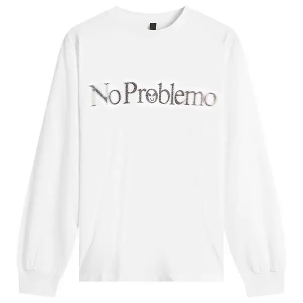 NO PROBLEMO Smile Away Long Sleeve T-shirt - White