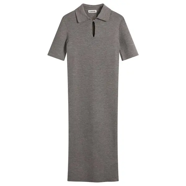 JIL SANDER Knitted Polo Midi Dress