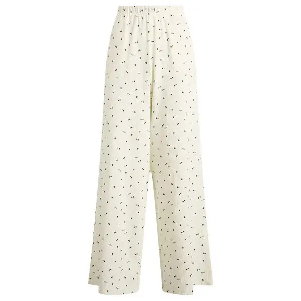 TALA Sleep Lounge Wide Leg Trousers - Ivory Printed
