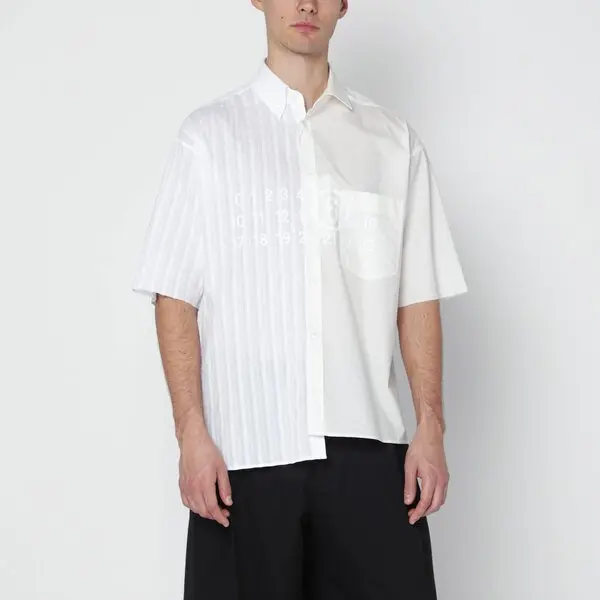 MAISON MARGIELA Two-tone Cotton Poplin Shirt - White