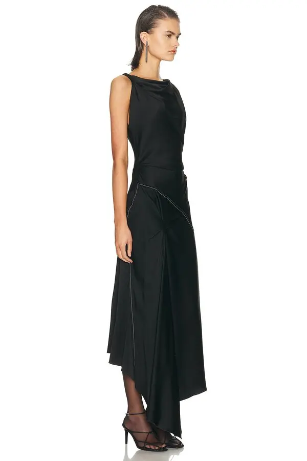 Victoria Beckham Asymmetric Draped Midi Dress