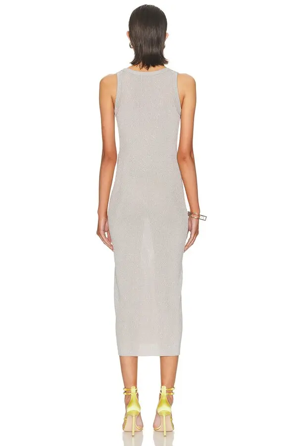 TOM FORD Midi Tank Dress In Metallic - Silver