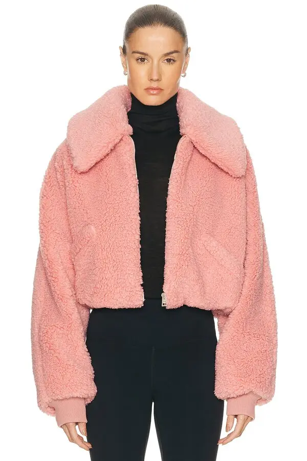 Givenchy Faux Fur Bomber Jacket - Light Pink