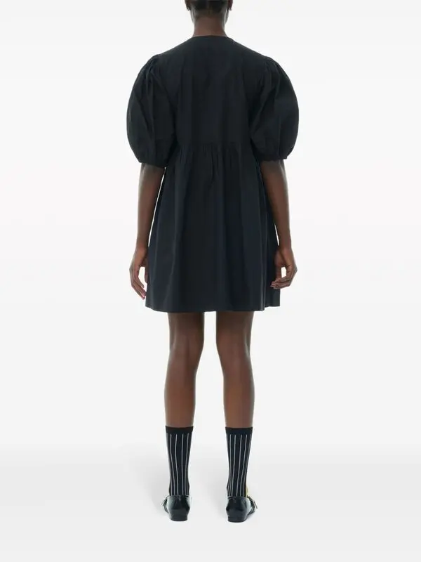 GANNI Organic Cotton Mini Dress - Black