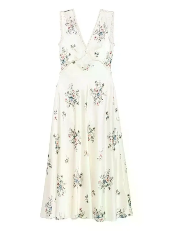 DÔEN Tahlia Floral-print Midi Dress - Neutrals