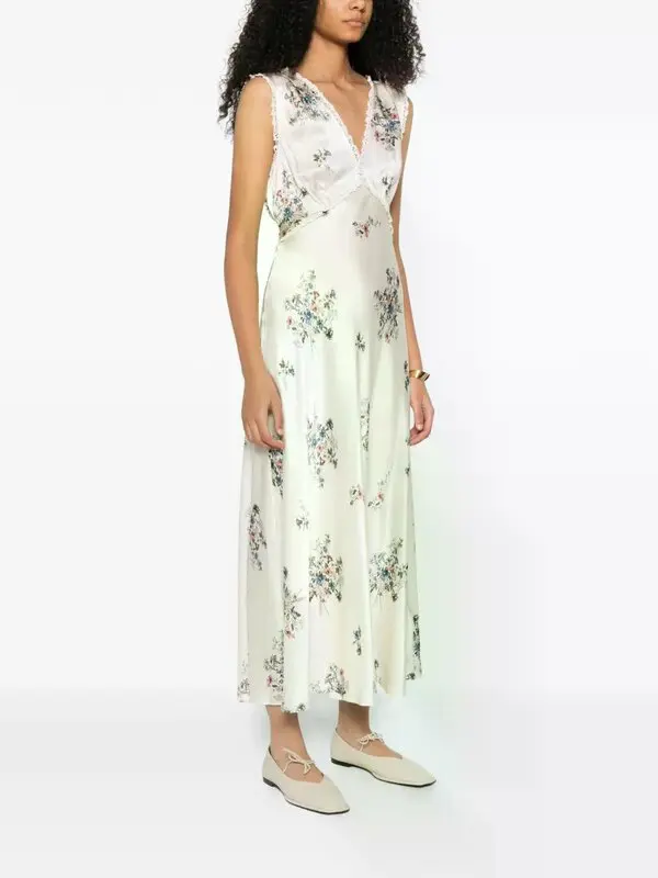 DÔEN Tahlia Floral-print Midi Dress - Neutrals