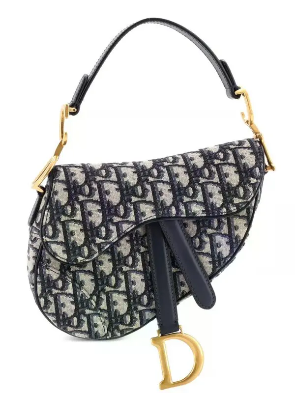 Dior Saddle Oblique Canvas Mini Shoulder Bag - Blue