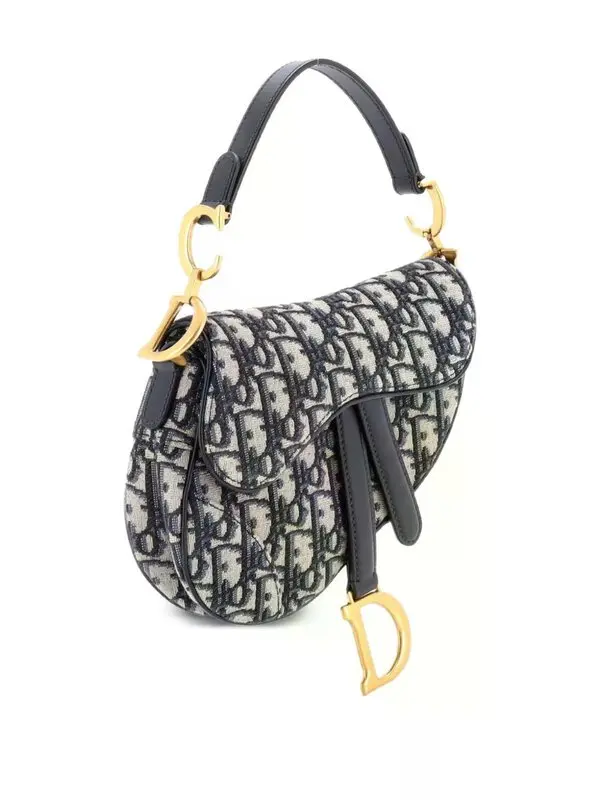 Dior Saddle Oblique Canvas Mini Shoulder Bag - Blue