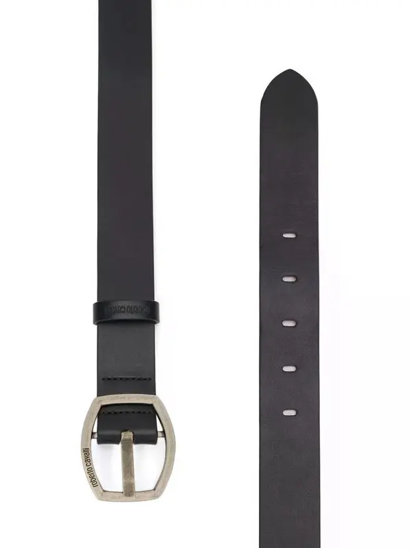 Roberto Cavalli Geometric-buckle Leather Belt