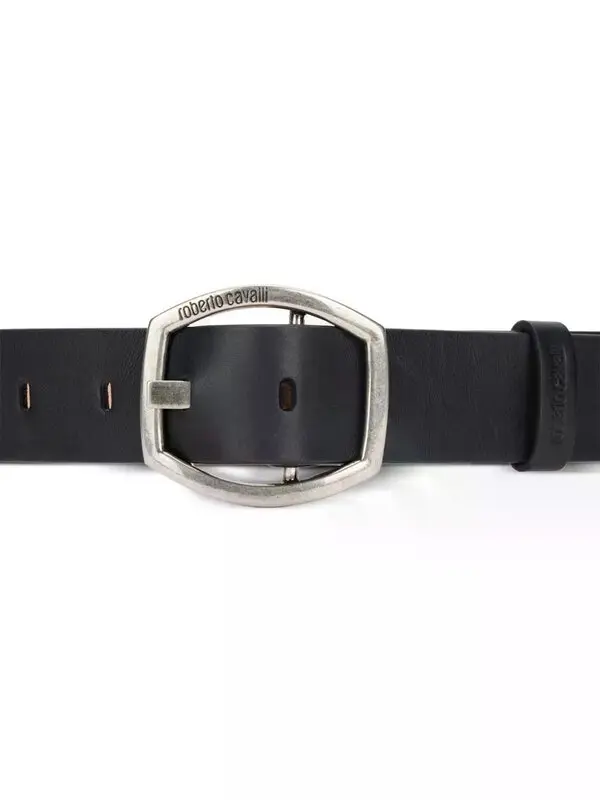 Roberto Cavalli Geometric-buckle Leather Belt