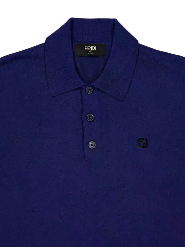 Fendi Long-sleeve Polo Shirt - Blue