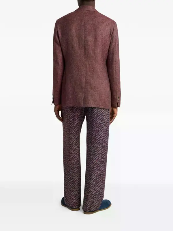 Etro Single-breasted Mouliné Blazer - Red