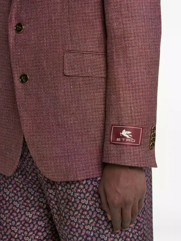 Etro Single-breasted Mouliné Blazer - Red