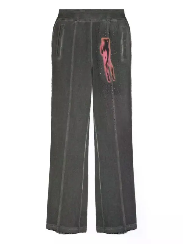 DIESEL® Crystal-embellished Graphic Trousers - Grey