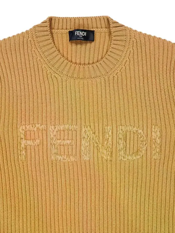 Fendi Logo-embroidered Sweater - Brown