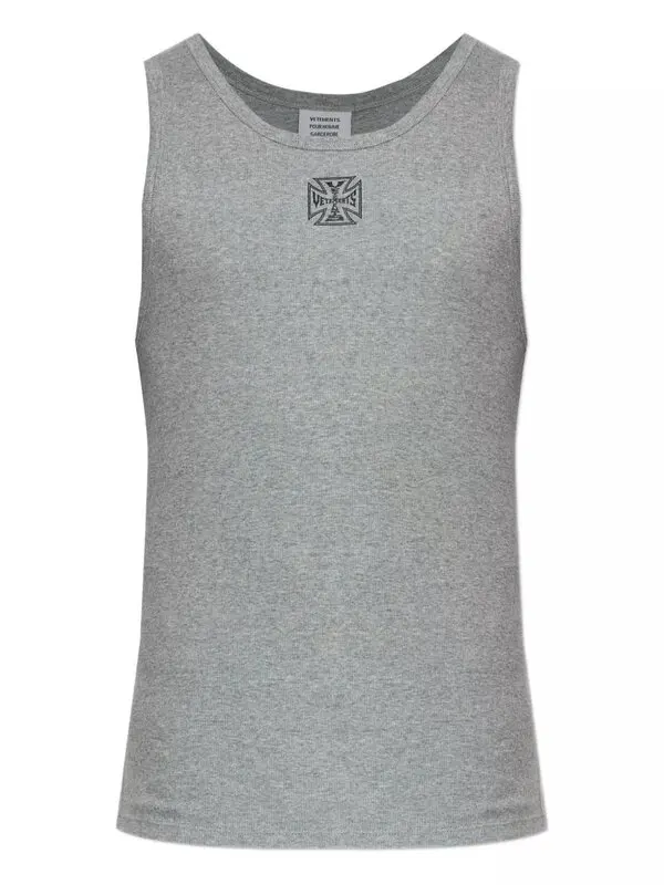Vetements Graphic Print Ribbed Tank Top