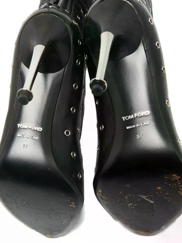 TOM FORD Eyelet Zip Peep Toe Boots