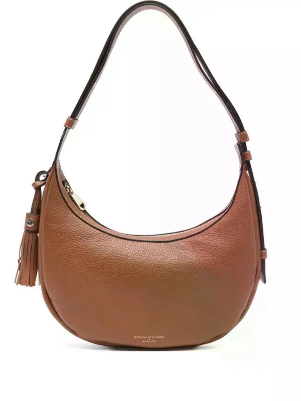 ASPINAL OF LONDON Pebble Leather Satchel With Tassel