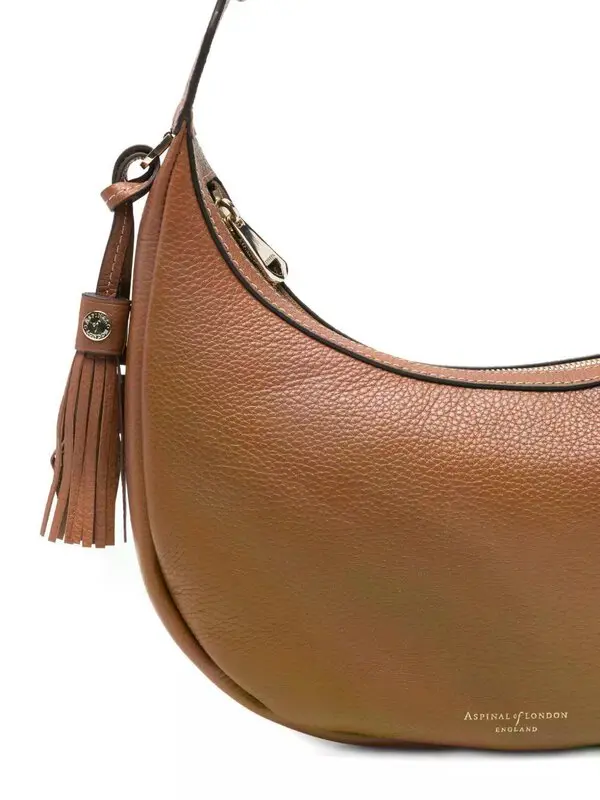 ASPINAL OF LONDON Pebble Leather Satchel With Tassel