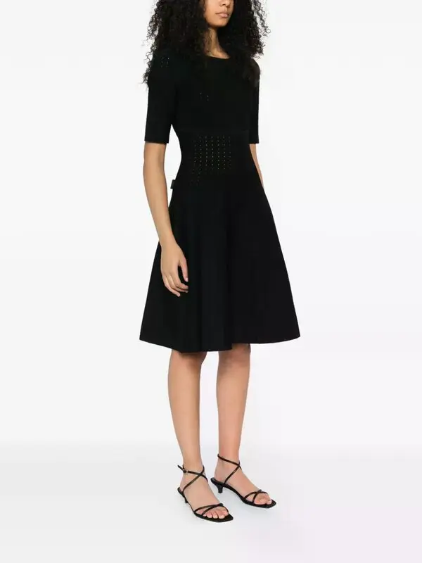 Herve Leger Short Sleeve Fit-and-flare Dress