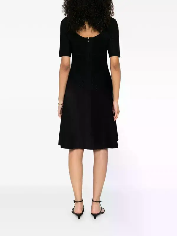 Herve Leger Short Sleeve Fit-and-flare Dress