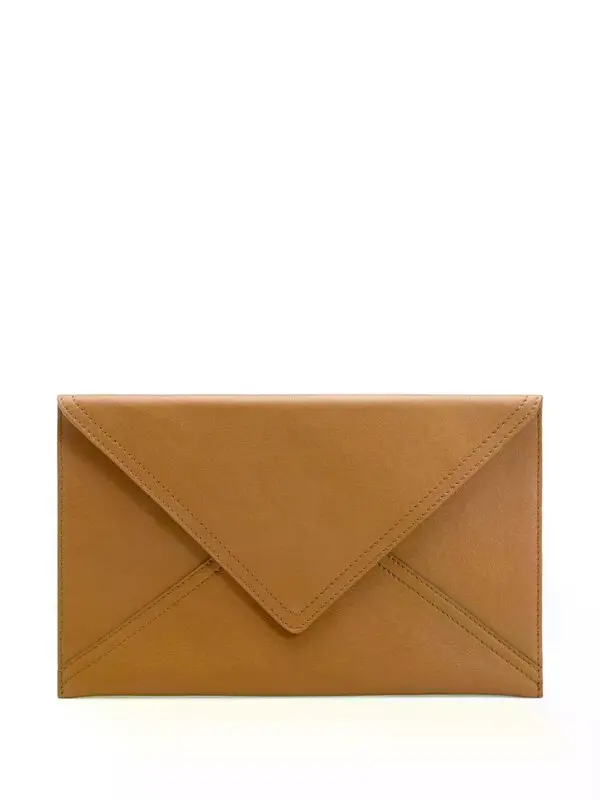 AMI Paris Smooth Leather Etienne Envelope Card Holder - Brown