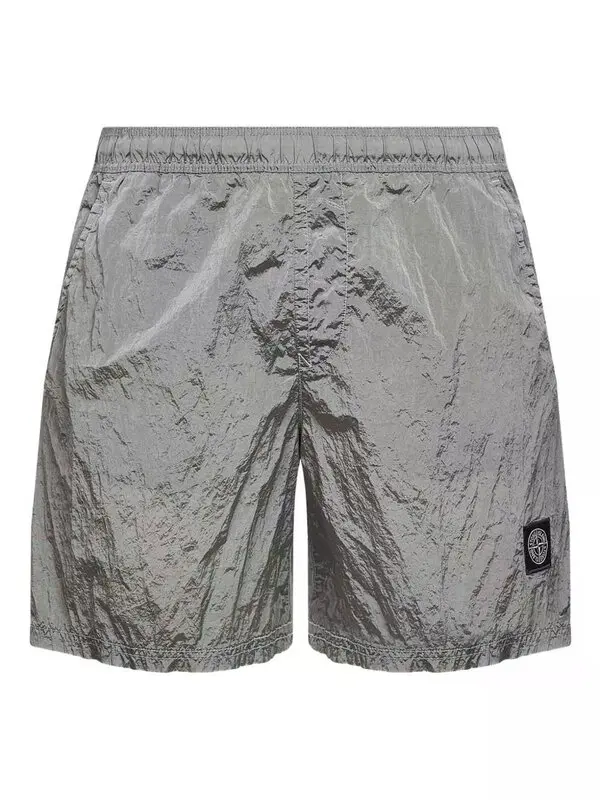 Stone Island Logo Swim Shorts - Grey