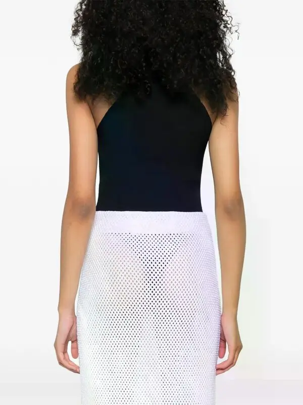 Brandon Maxwell Knit Ribbed Bodysuit