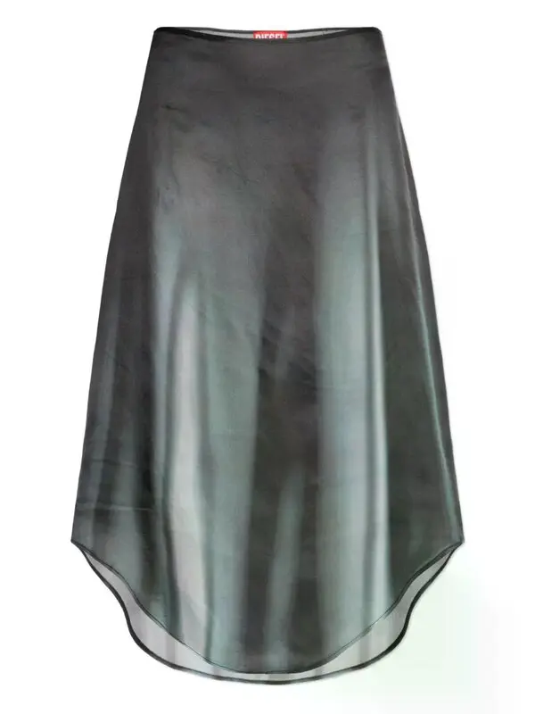 DIESEL® Printed Asymmetrical Hem Skirt - Grey