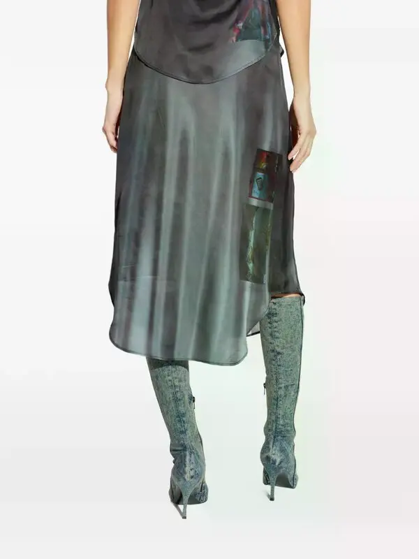 DIESEL® Printed Asymmetrical Hem Skirt