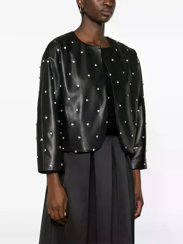 NISSA Crystal-embellished Cropped Jacket