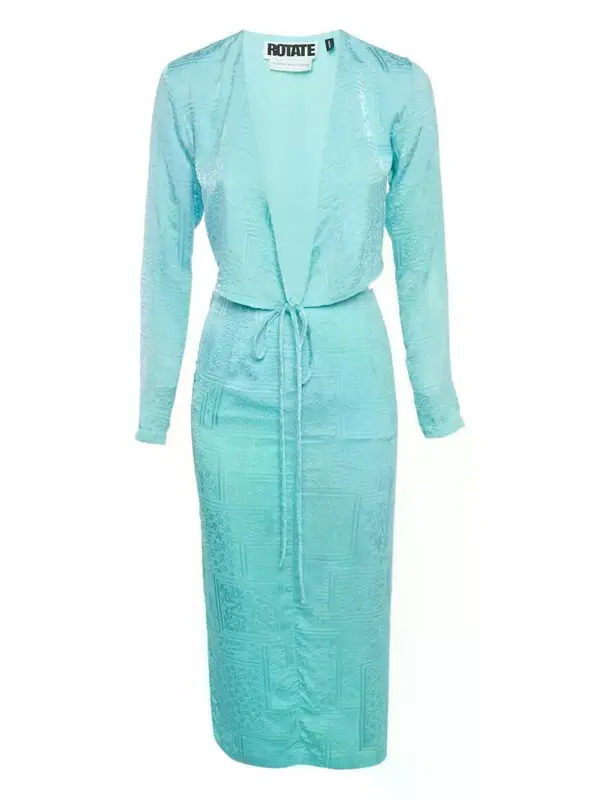 ROTATE BY BIRGER CHRISTENSEN Jacquard Wrap Top And Skirt Set - Blue