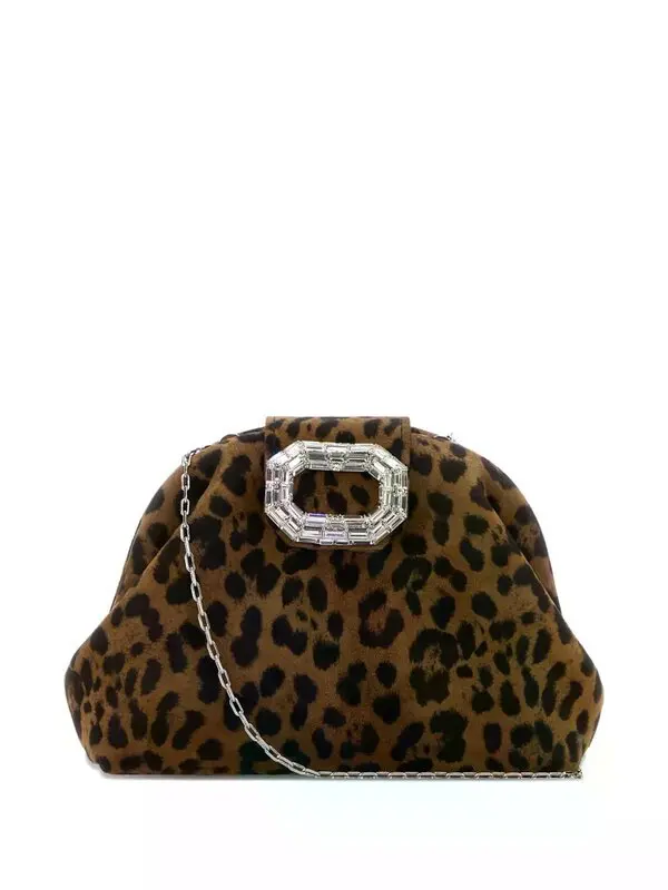 Amina Muaddi Camelia Clutch Bag - Brown