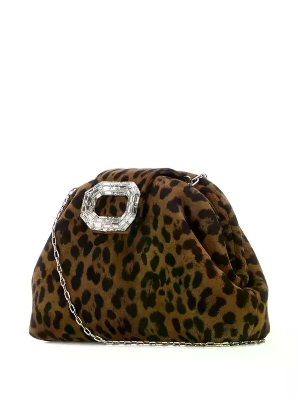 Amina Muaddi Camelia Clutch Bag - Brown