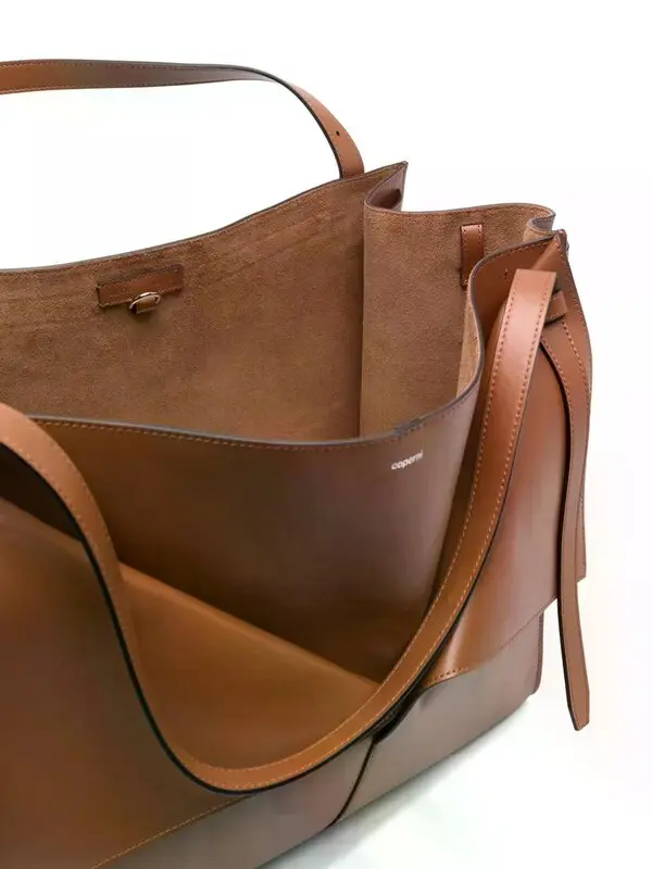 Coperni Cabas Leather Shoulder Bag - Brown