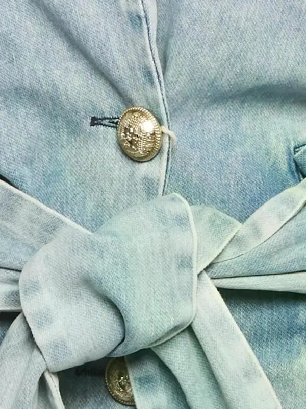 Balmain Denim Belted Jumpsuit