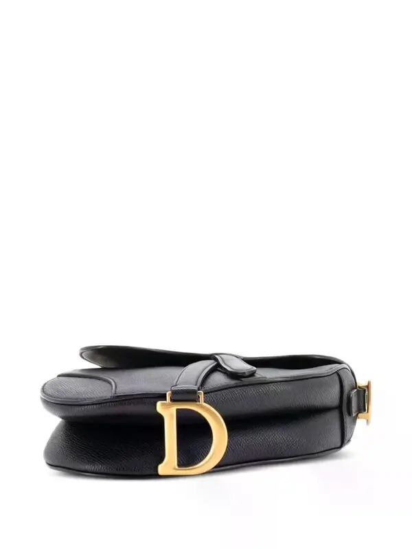 Dior Saddle Handbag Leather Mini Shoulder Bag - Black