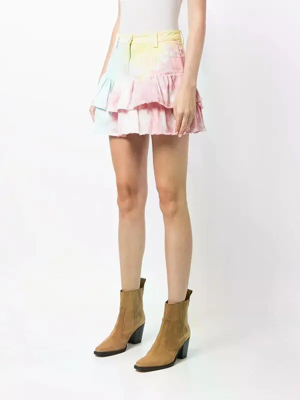 LoveShackFancy Landen Tie-dye Mini Skirt