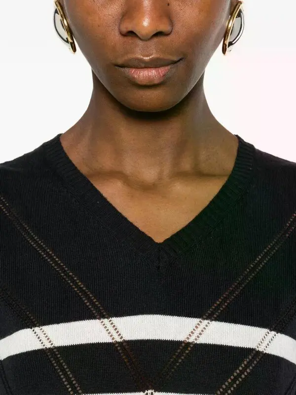TWINSET Striped V-neck Top