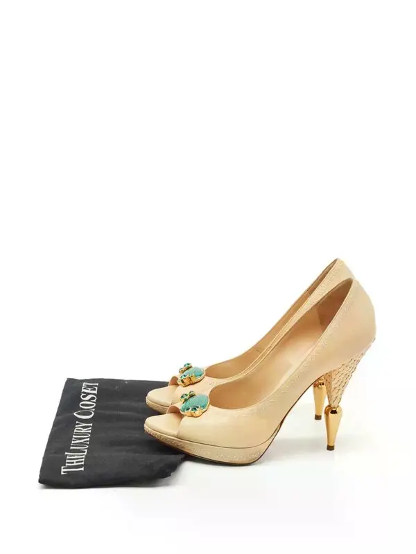 Dior Raffia Peep-toe Pumps