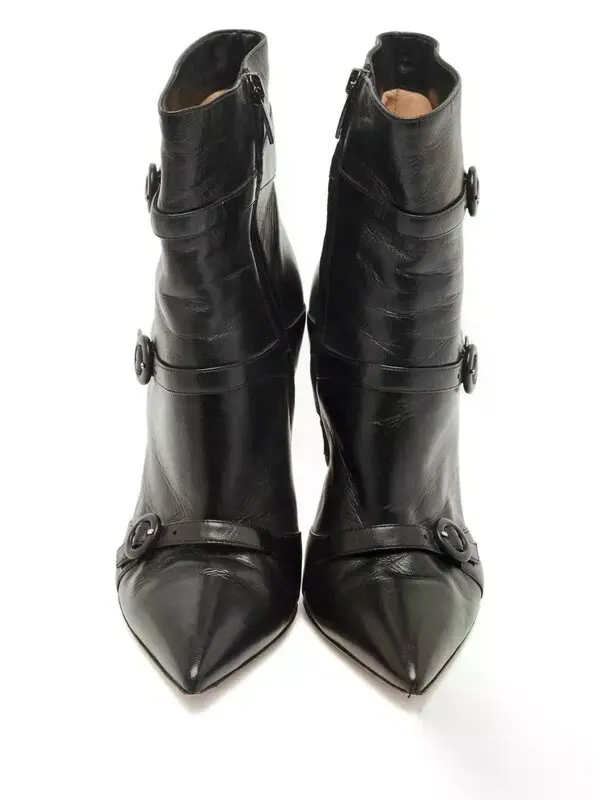 GIANVITO ROSSI Pointed-toe Leather Ankle Boots