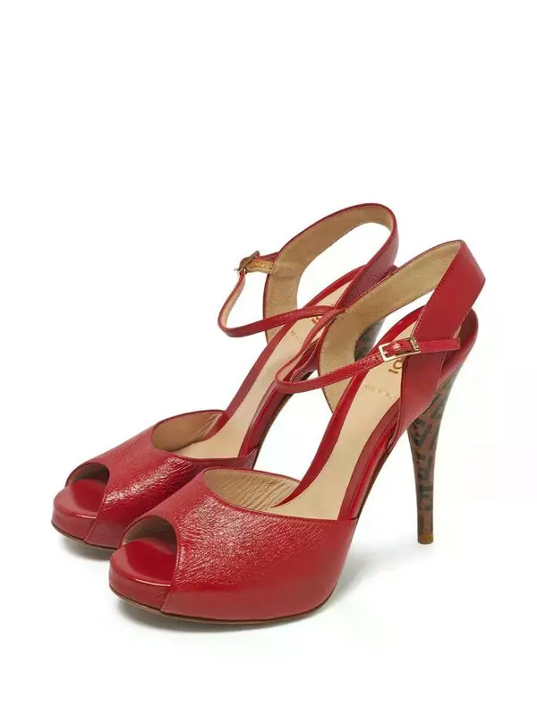 Fendi Peep-toe Leather Sandals