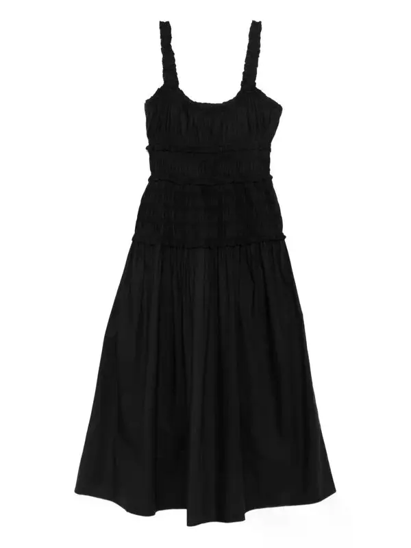 DÔEN Marianne Shirred Midi Dress - Black