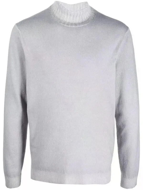 Malo Fine-knit Roll-neck Jumper - Grey