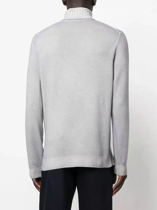 Malo Fine-knit Roll-neck Jumper - Grey