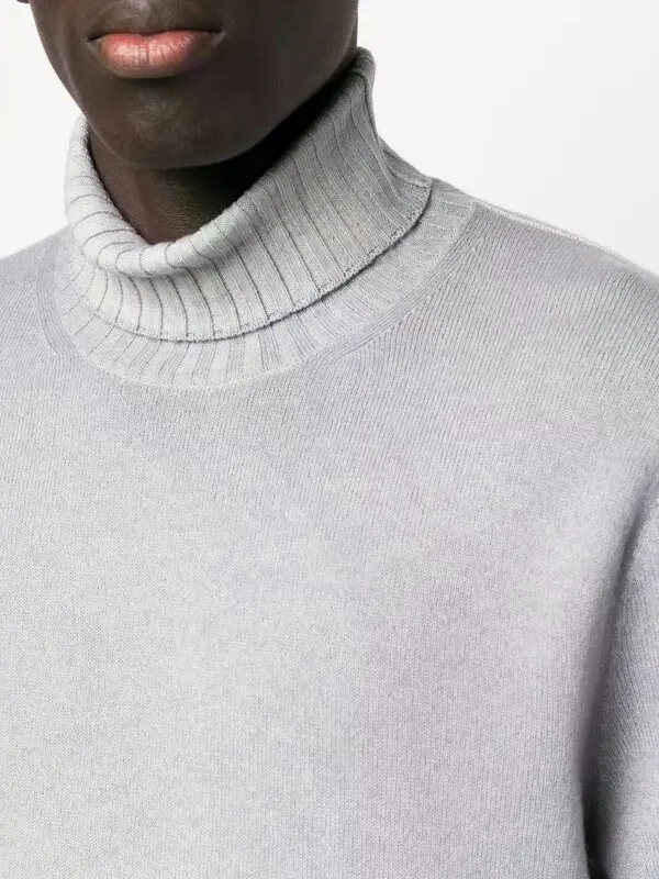 Malo Fine-knit Roll-neck Jumper - Grey