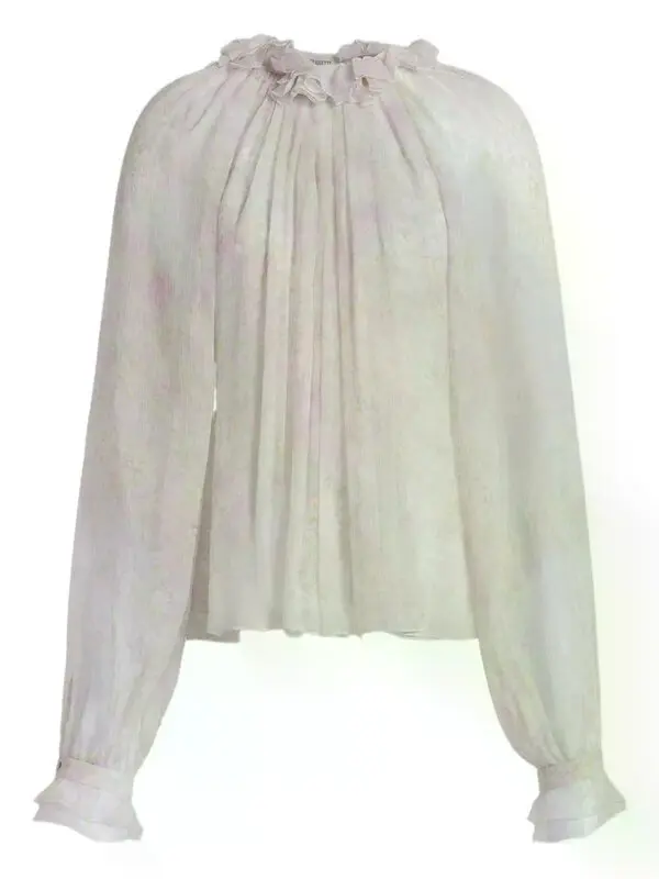 Alberta Ferretti Ruffled Floral Top